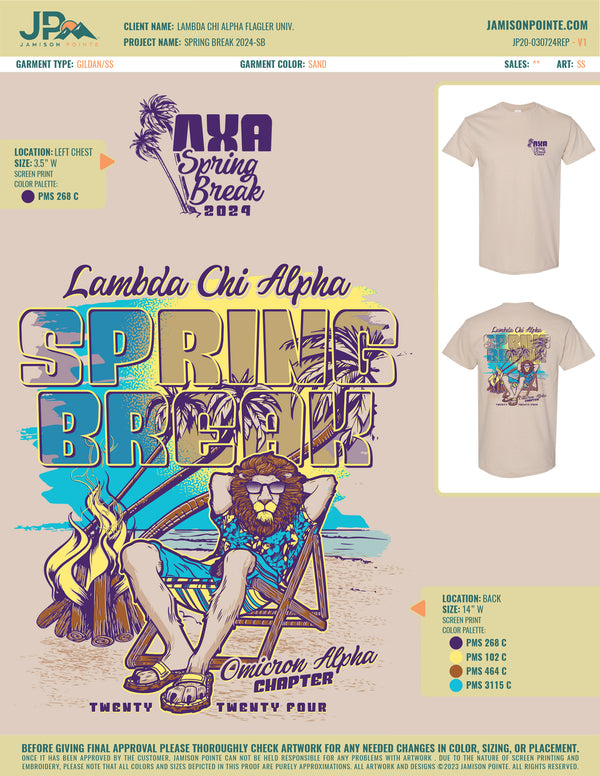 Lambda Chi Alpha Flagler University Spring Break T-Shirt - Jamison Pointe