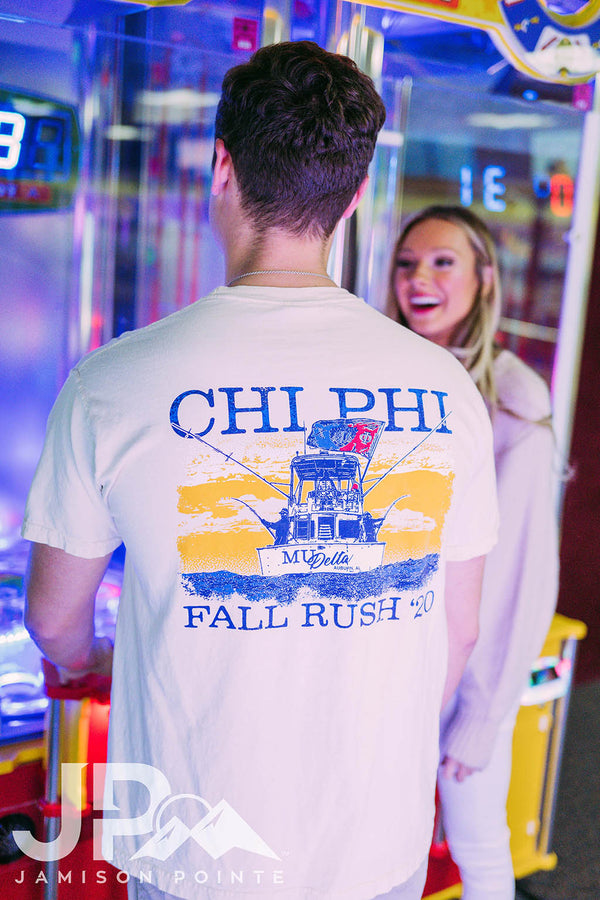 Chi Phi Fall Rush Fishing Boat Tee - Jamison Pointe