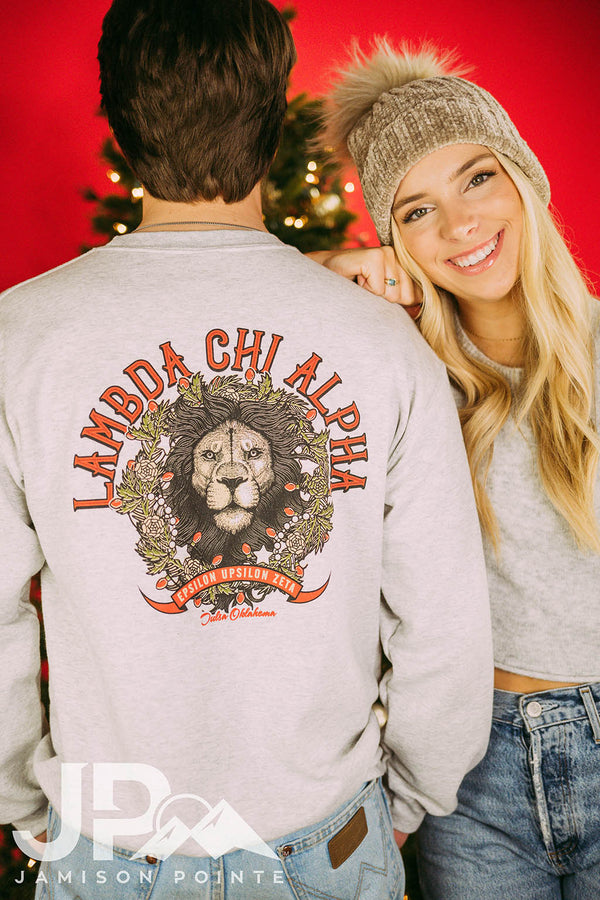 Lambda Chi Alpha Lion Christmas Sweatshirt - Jamison Pointe
