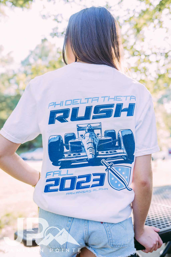 Phi Delt Racecar Fall Rush Tshirt - Jamison Pointe