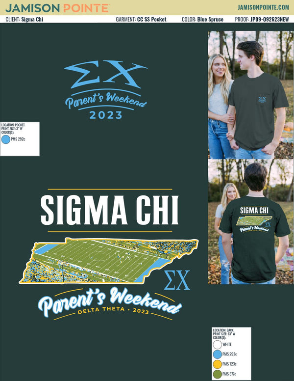 Sigma Chi University of Tennessee Chattanooga Parents Weekend T-Shirt ...