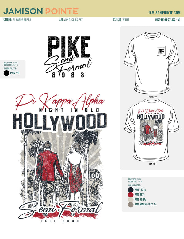 Pi Kappa Alpha Hollywood Formal T-Shirt for Men - Jamison Pointe