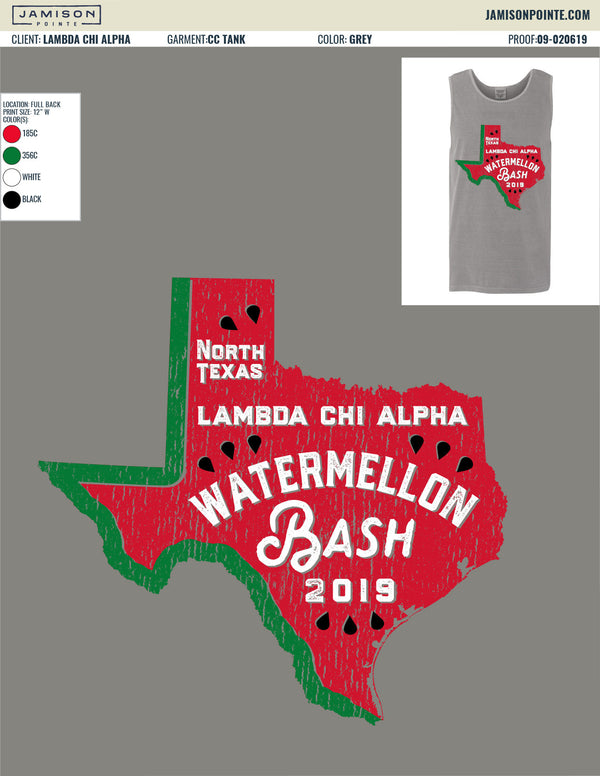 Lambda Chi Alpha University of North Texas Watermelon Bash T-Shirt ...