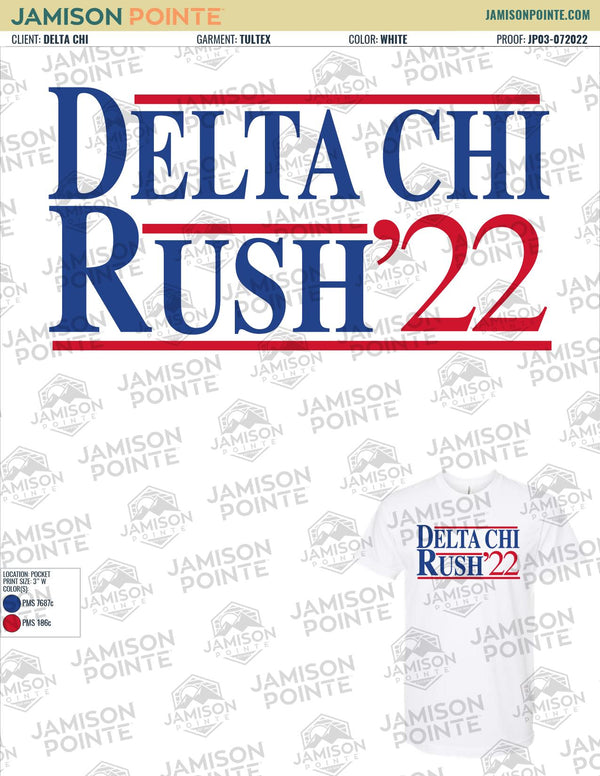 Delta Chi Red White and Blue Rush Tank T-Shirt - Jamison Pointe