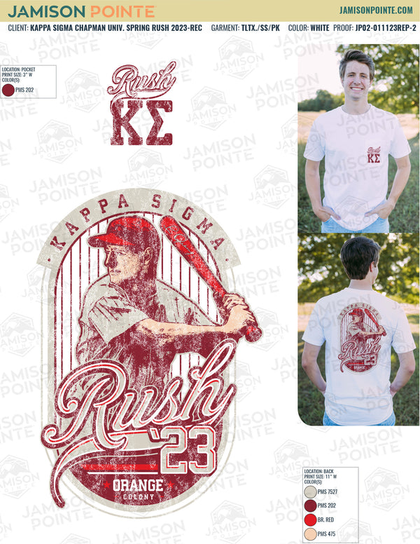Kappa Sigma Chapman University Spring Rush T-Shirt Sale - Jamison Pointe