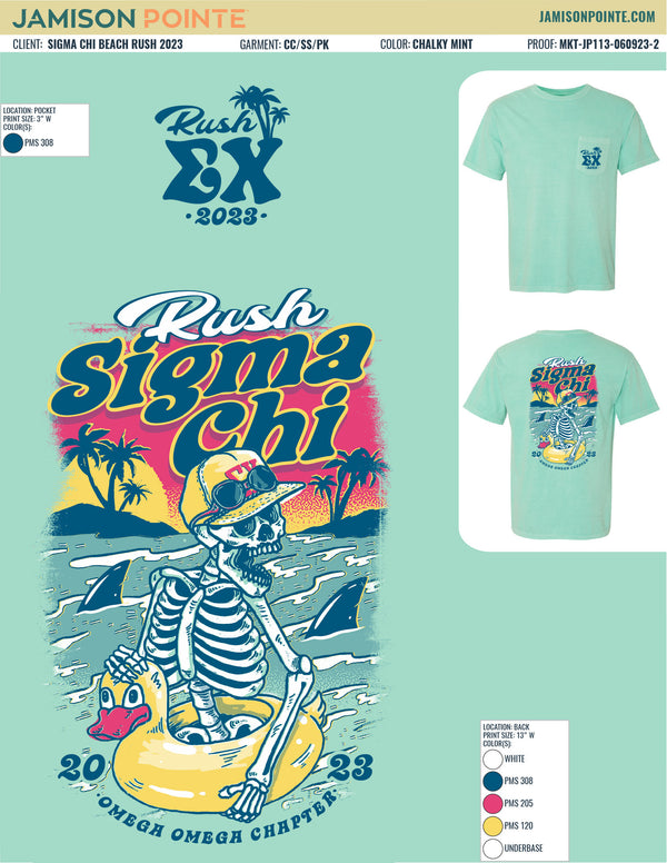 Sigma Chi Beach Rush T-Shirt for Summer Fun and Style - Jamison Pointe