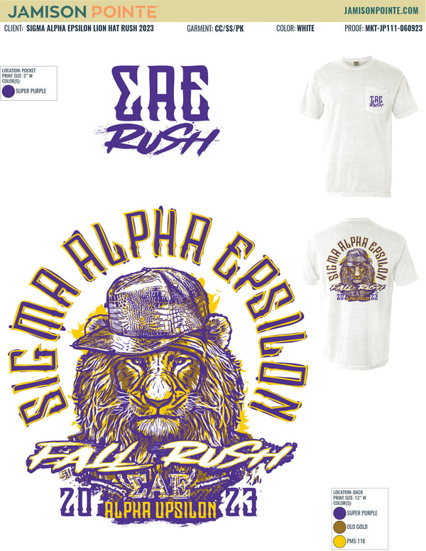 Sigma Alpha Epsilon Lion Hat Rush for Fraternity Style - Jamison Pointe