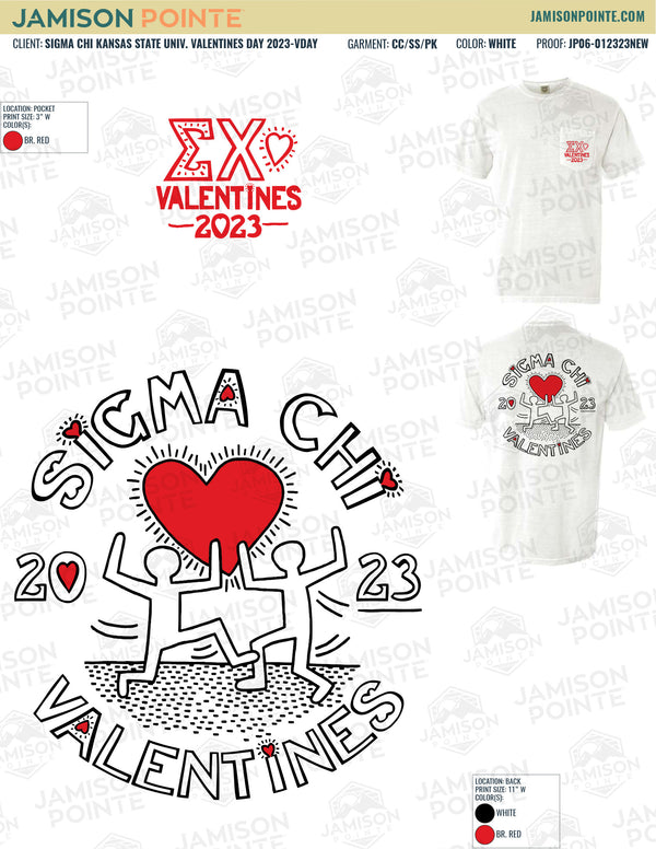 Sigma Chi Kansas State University Valentines Day T-Shirt - Jamison Pointe