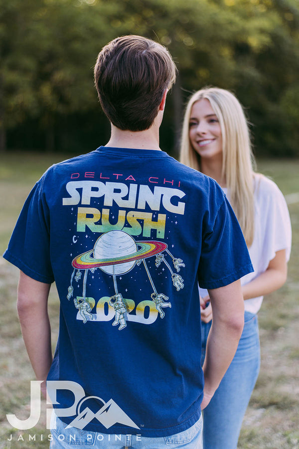 Delta Chi Spring Rush Space Custom Fraternity Shirt | Jamison Pointe